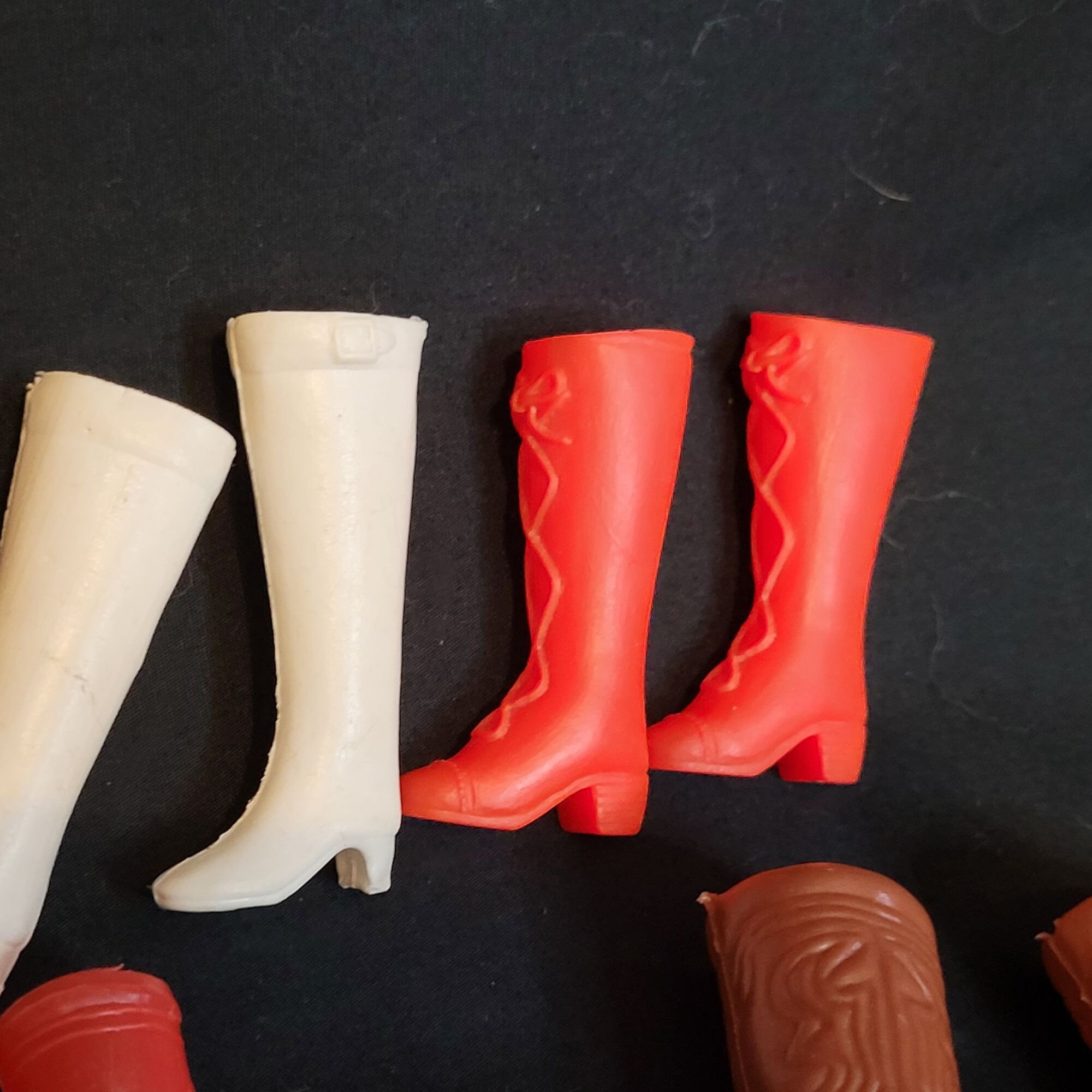 Vintage Barbie Boot Lot 9 Pairs and 9 Singles Mod Gray Brown Squishy ...