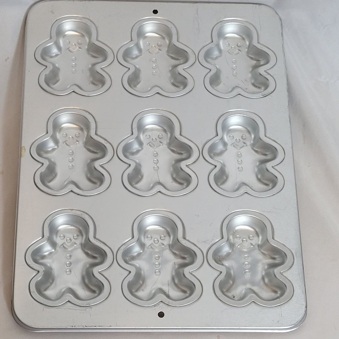 Wilton 1995 Gingerbread Pan Mini Cake Cookie Silver Aluminum - Etsy