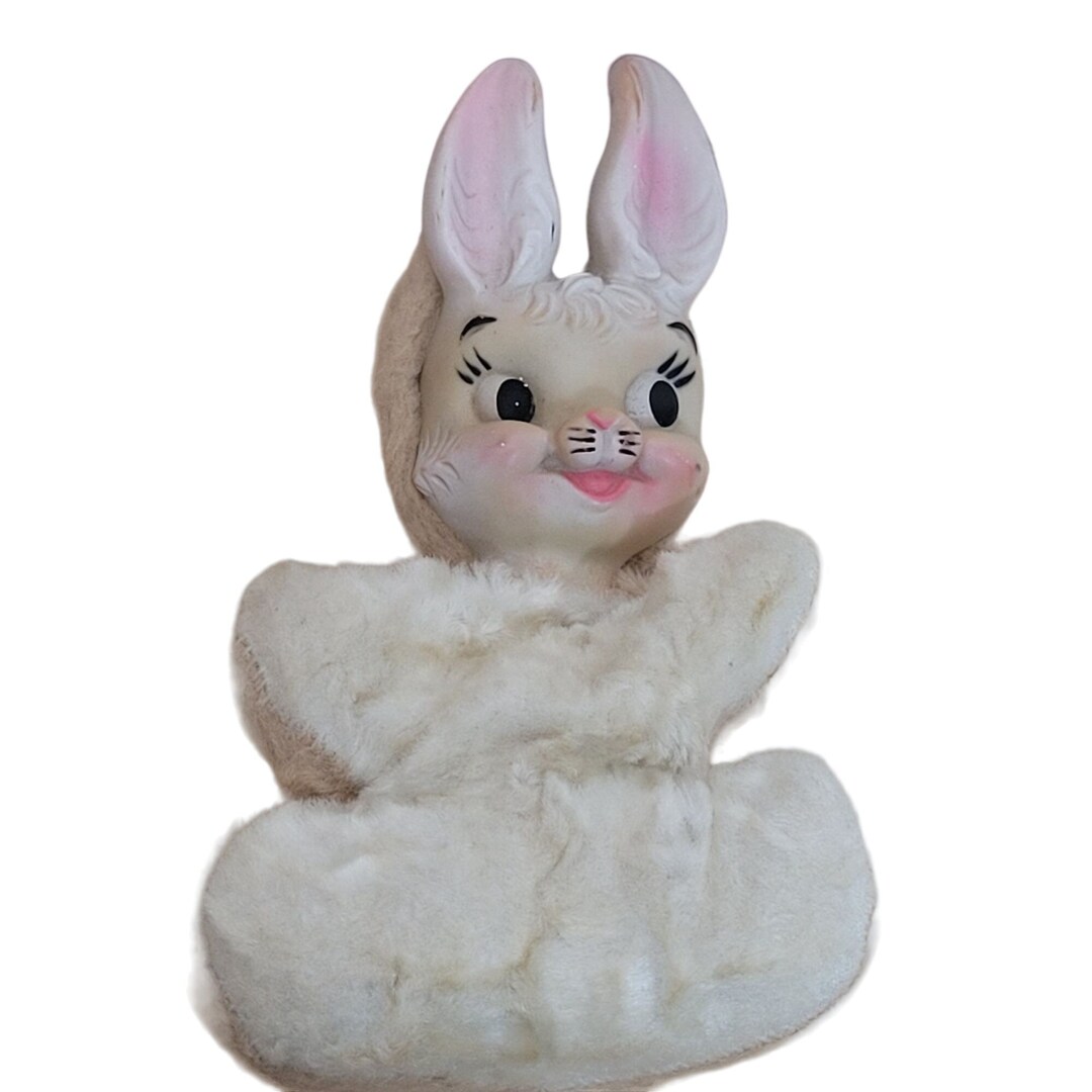 50s 60s Rubber Face Plush Rabbit Stuffed Toy Vintage MCM Tan - Etsy