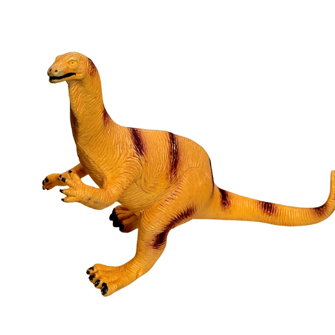 Vintage Dinosaur Plateosaurus Yellow 9 Inches 1999 Paint Wear Toy ...