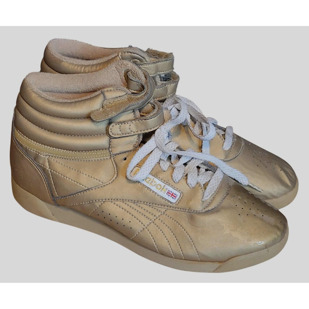 Vintage Reebok Freestyle High Tops 1980s Retro Gold Womens 9 Original ...
