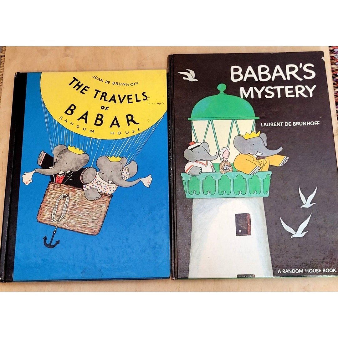 Vintage Babar Hardback Books Set of 2 Jean and Laurent De Brunhoff 1962 ...