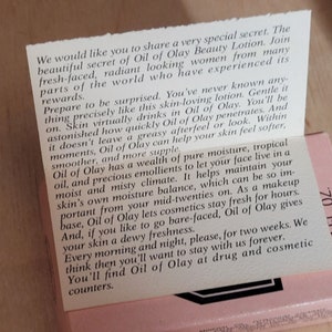 Vintage Oil of Olay Sample Size 1oz Box Paper Insert Partially Used No ...