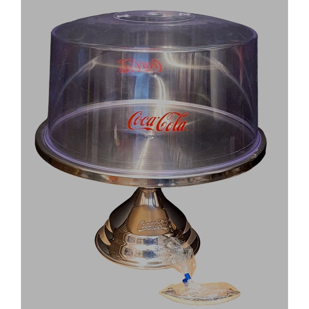 Vintage Coca Cola Cake Stand Cover is Plastic Base is Metal New NO Box ...
