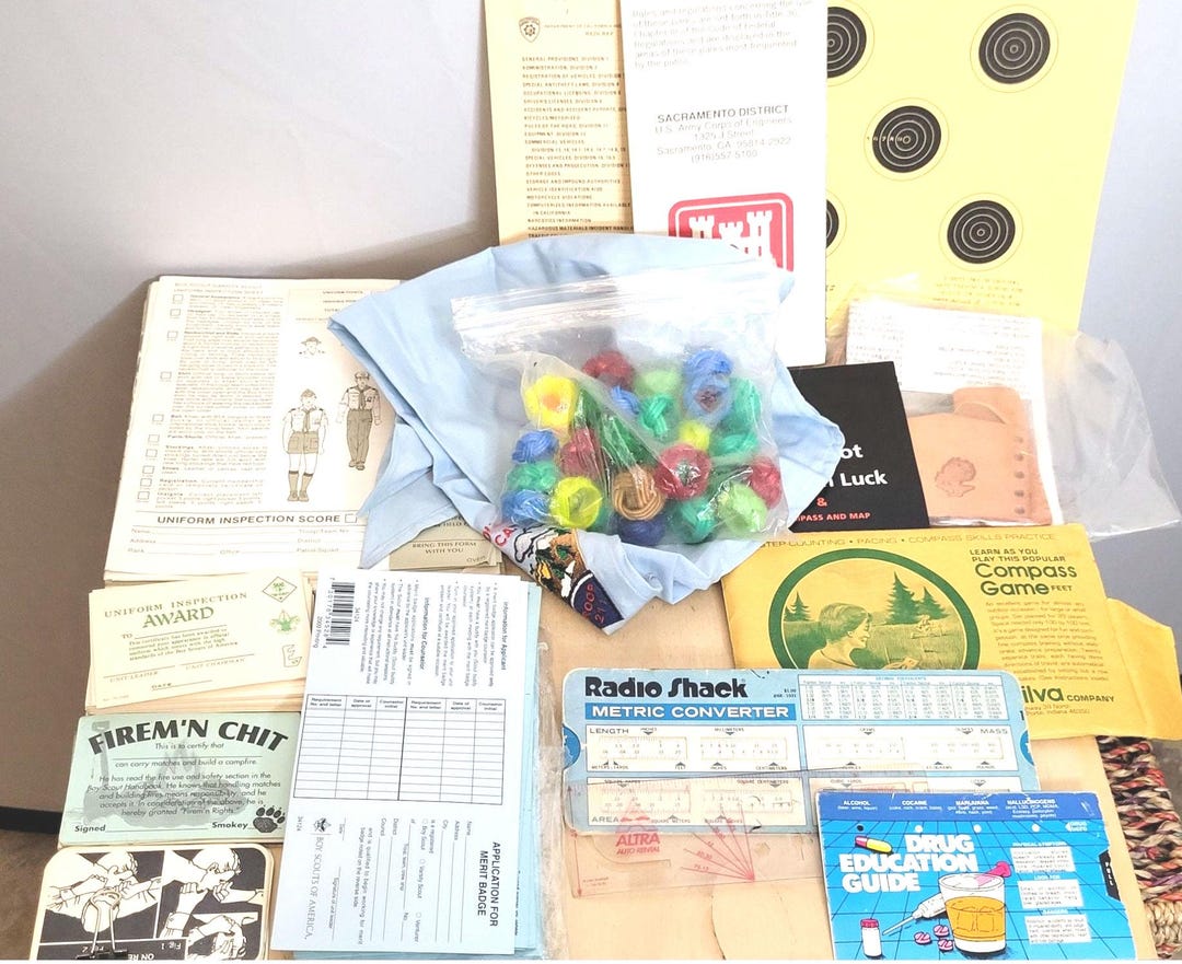 BSA Scoutmaster Scout Troop Teaching Tools Blue Cards Targets Compass ...