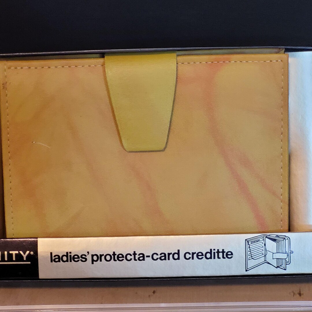 Vintage Amity Ladies Wallet Protecta Card Cowhide Leather Original Box ...