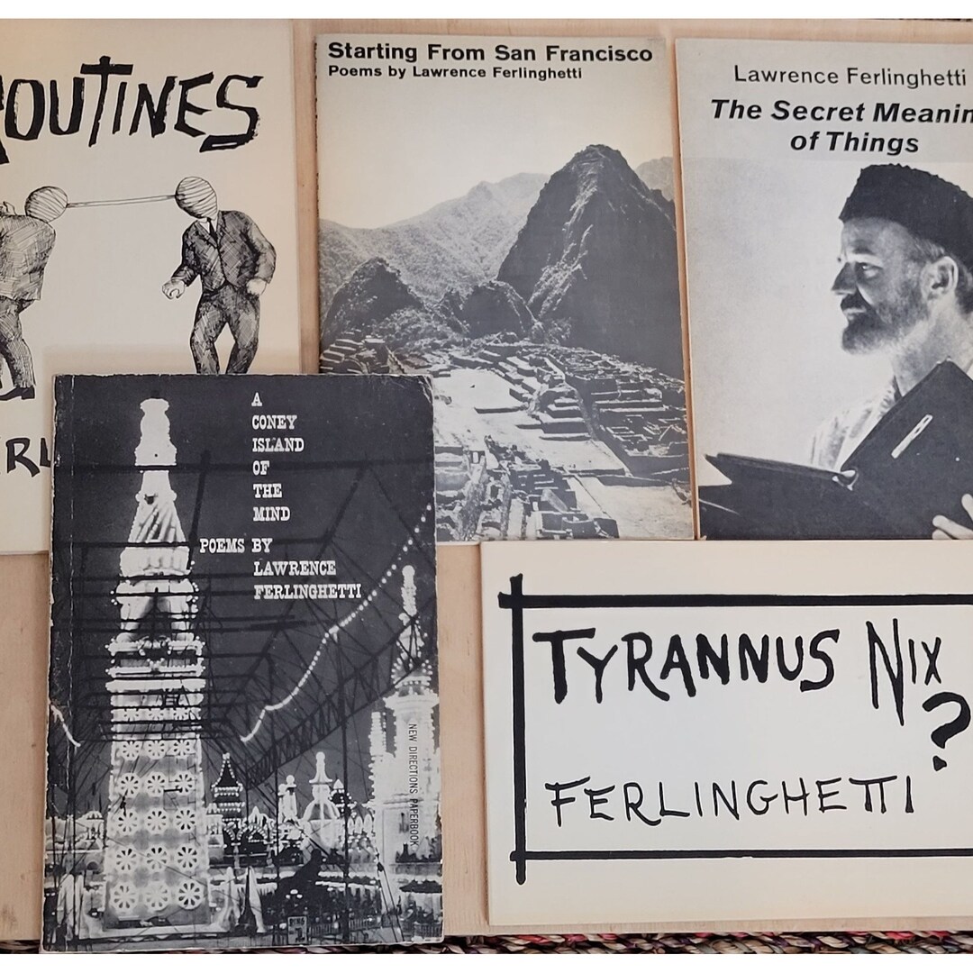 Ferlinghetti Beat Poetry Books Set of 5 Paperback Black and White 50s ...