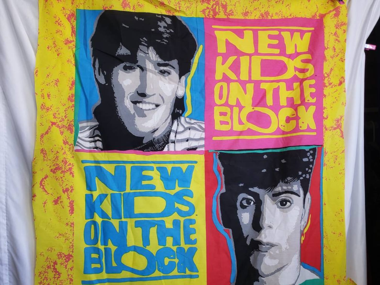 New Kids on the Block Fabric Panel NKOTB 1990 Original Vintage 70 X 30 ...