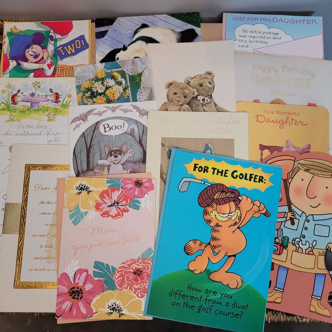 Vintage Greeting Cards Assorted Lot of 15 Disney Garfield Animals Misc ...