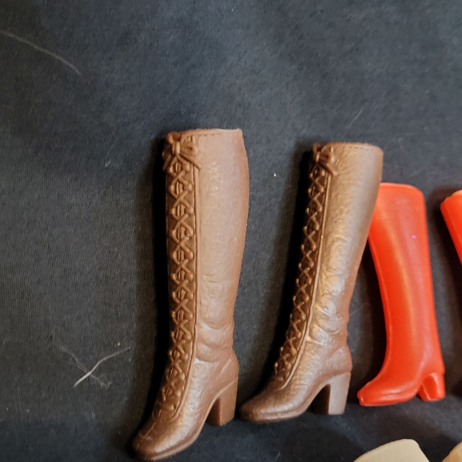 Vintage Barbie Boot Lot 9 Pairs and 9 Singles Mod Gray Brown Squishy ...