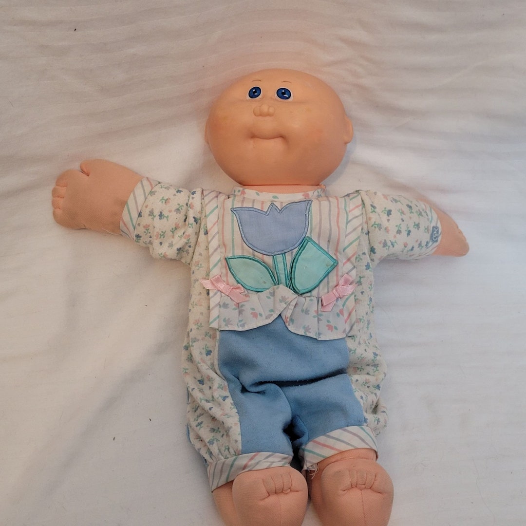 Cabbage Patch Kid CPK 1985 Preemie Blue Eyes Bald Needs TLC Cleaning ...