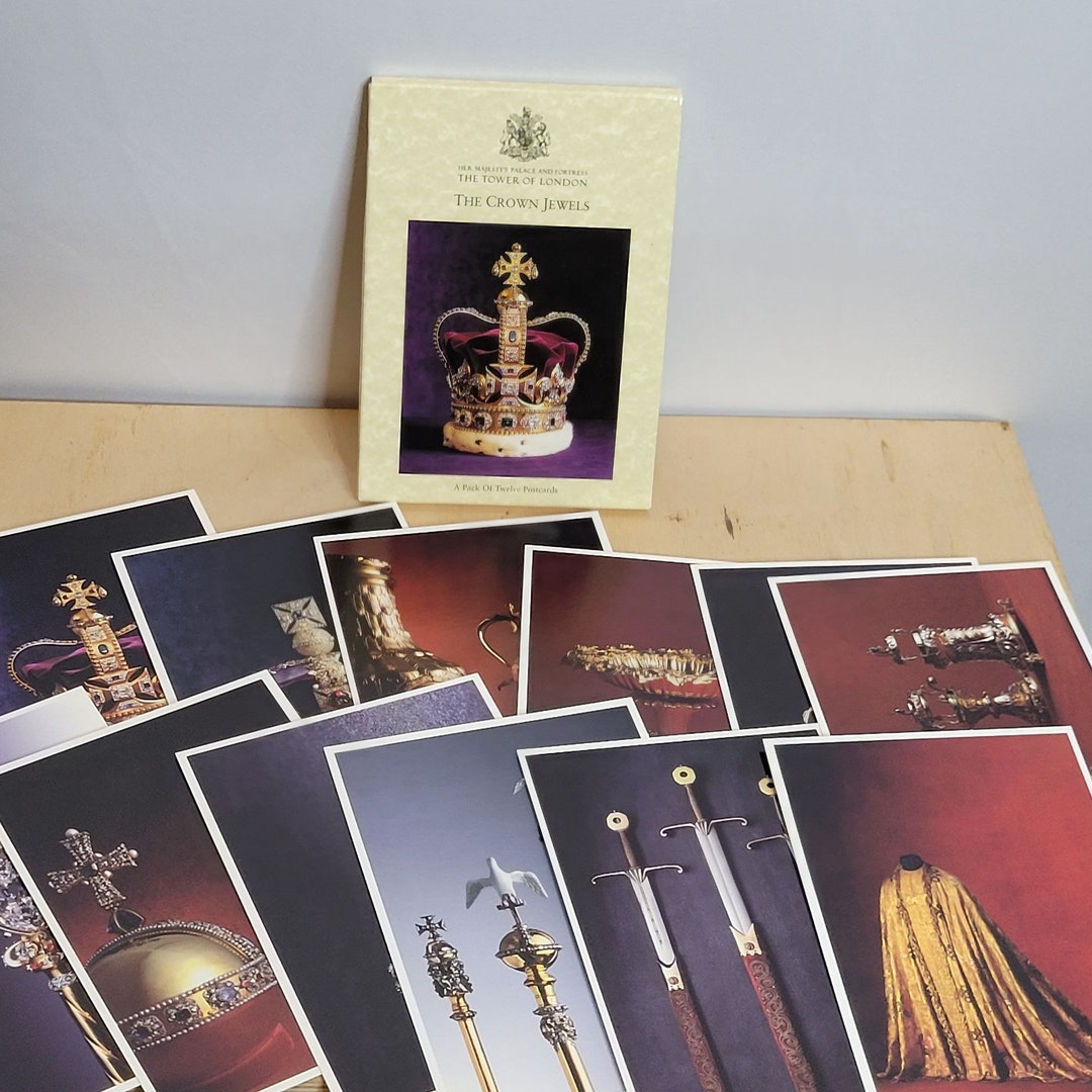 Vintage Crown Jewels Post Cards Collector Set 12 Cards Unused 1994 Orig ...