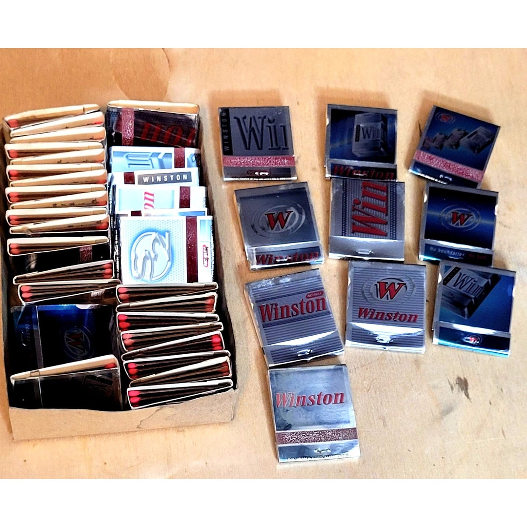 Vintage Winston Cigarettes Matches Match Books Lot of 42 Silver - Etsy