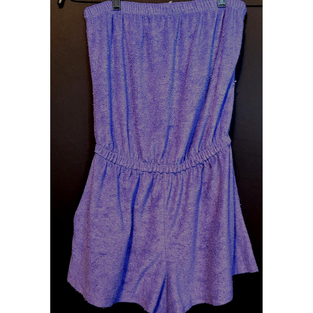 Vintage 70s Romper Terry Cloth Medium Purple Granada 45 Years Pilling ...
