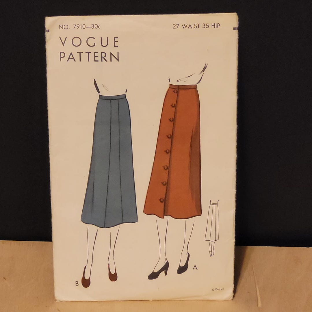 Vintage Vogue Pattern 7910 Skirt Pattern Factory Folded Envelope Has ...