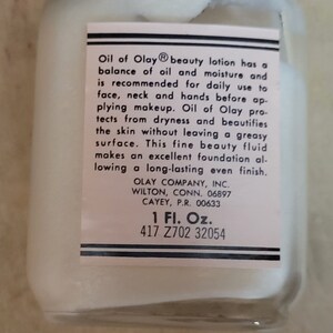 Vintage Oil of Olay Sample Size 1oz Box Paper Insert Partially Used No ...