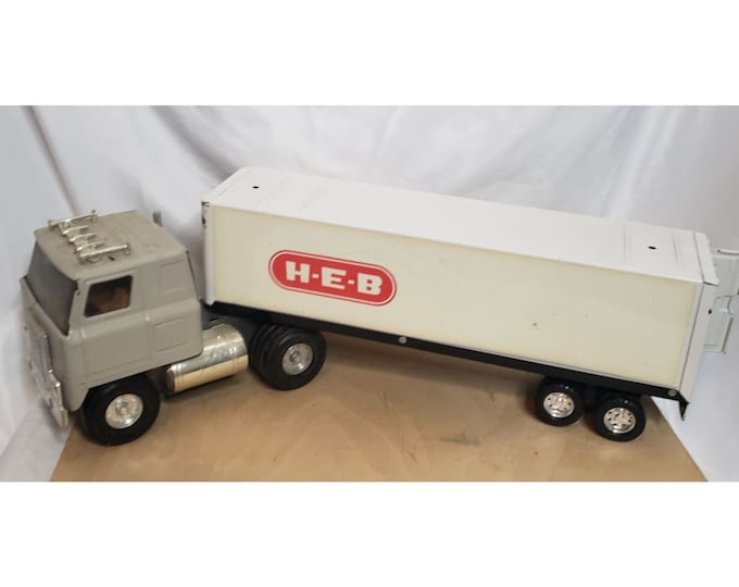 Vintage HEB Nylint Grocery Store Trailer and Gray Truck Metal and ...
