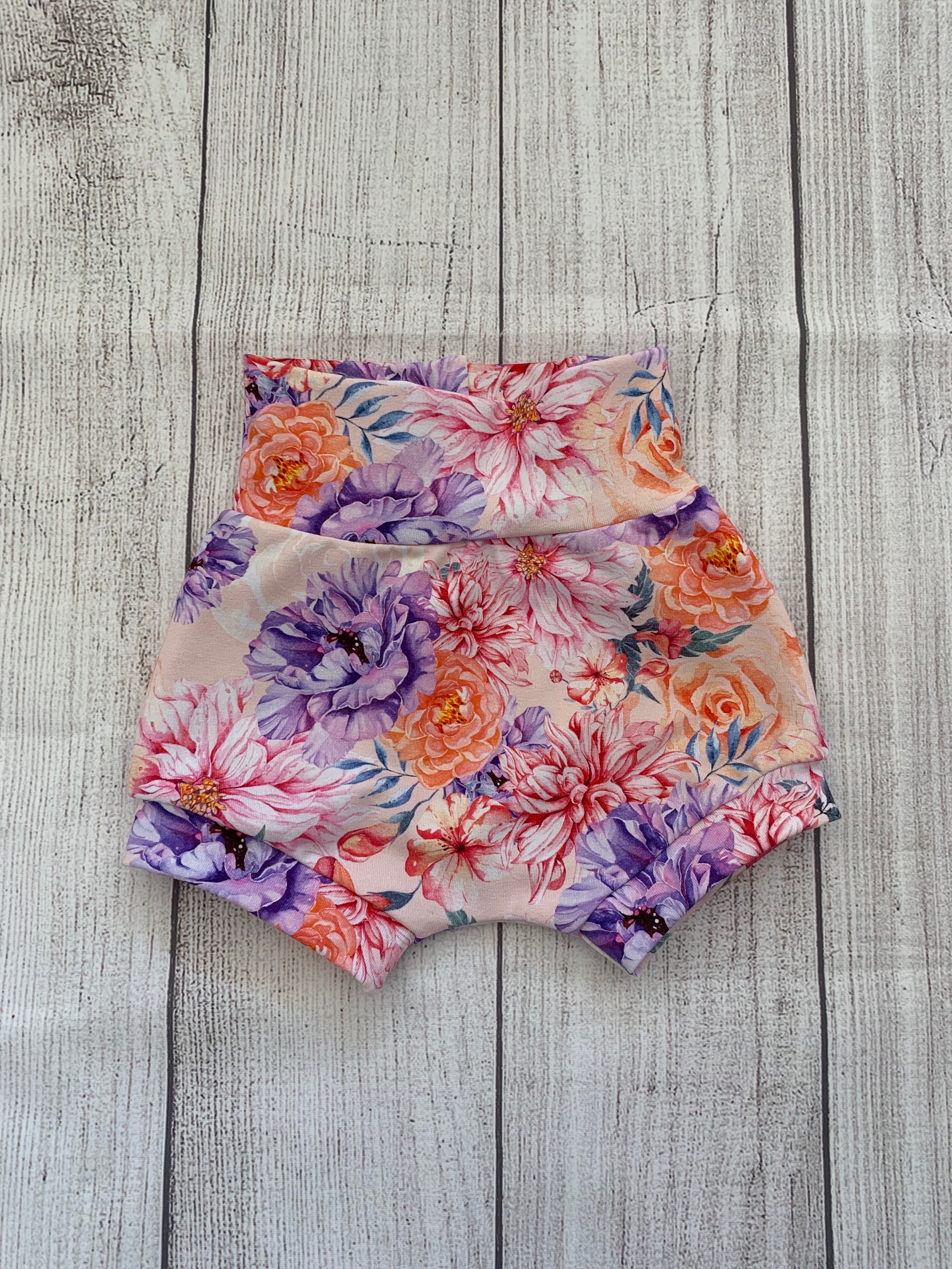 Bummies Shorts Nappy Cover Size 3-6 Months 00 Pink & Purple Floral Baby ...
