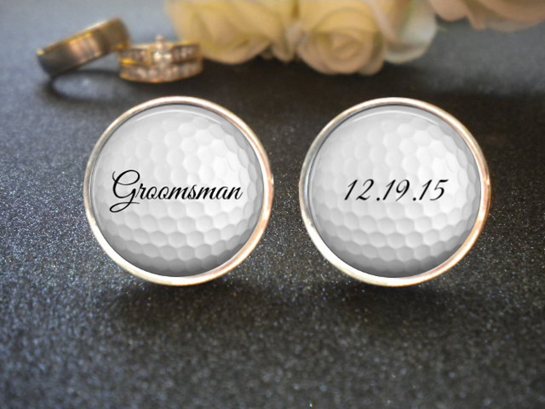 SALE Golf Ball Cufflinks Groomsman Cufflinks Personalized Cuff Links ...