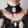 Collar Black Tulle Ruffle Elizabethan High Collar Vampire Neck Ruff ...