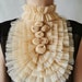 Victorian Jabot Beige Tulle Ruffle Neckpiece With Roses Chest Jewelry ...