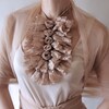 Fine Lace Ruffle Collar in Beige With Fabric Bead Flower Rococo Costume ...