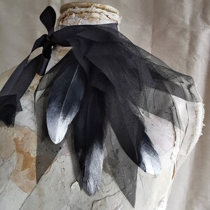 Flapper 20s Ribbon Choker Gatsby Party Black Bow Collar, Silver Feather ...