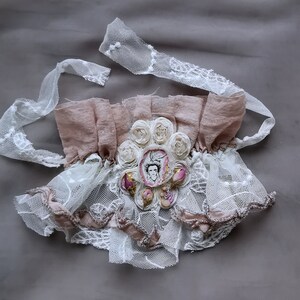 Ruffle Lace Wrist Cuff in Ivory and Pink Rococo Costume Marie ...