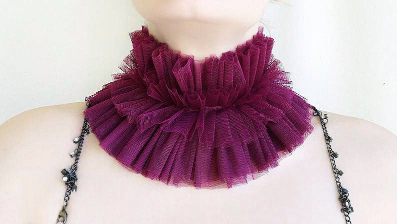 Tulle Collar in Renaissance Tudor Style Ruff Collar in - Etsy