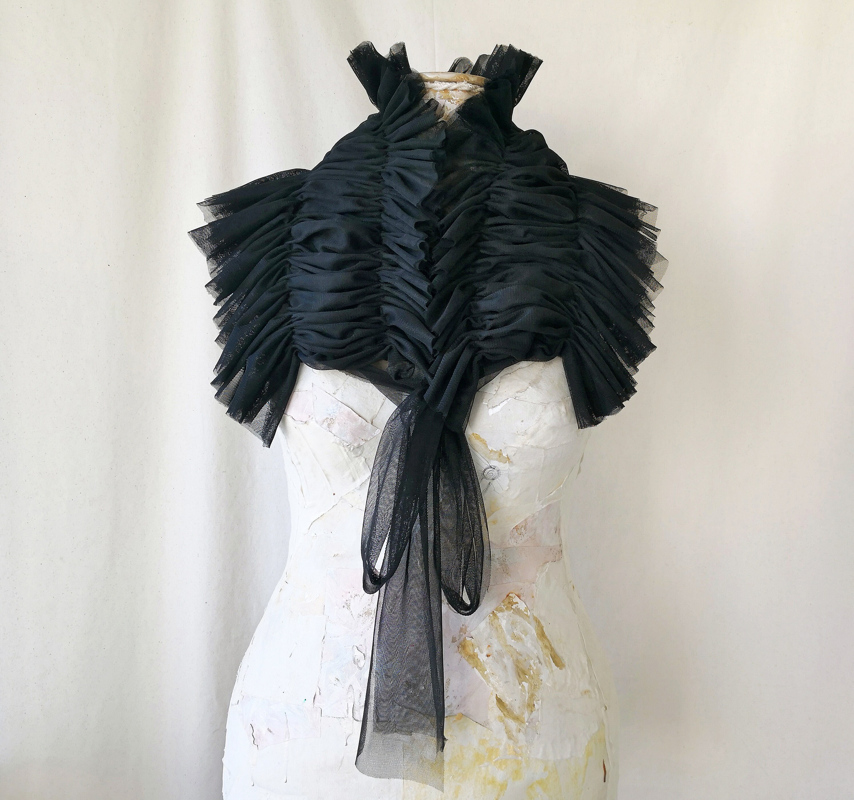 Multipurpose Black Tulle Ruffle Bolero Wide Sash - Etsy