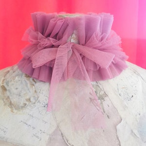 Vintage Pink Tulle Clown Ruffle Collar in Layers, Unique Costume Neck ...