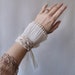 Bride Ruff Cuff in Ecru Beige Roses Wrist Cuff Vintage Wedding Arm Cuff ...