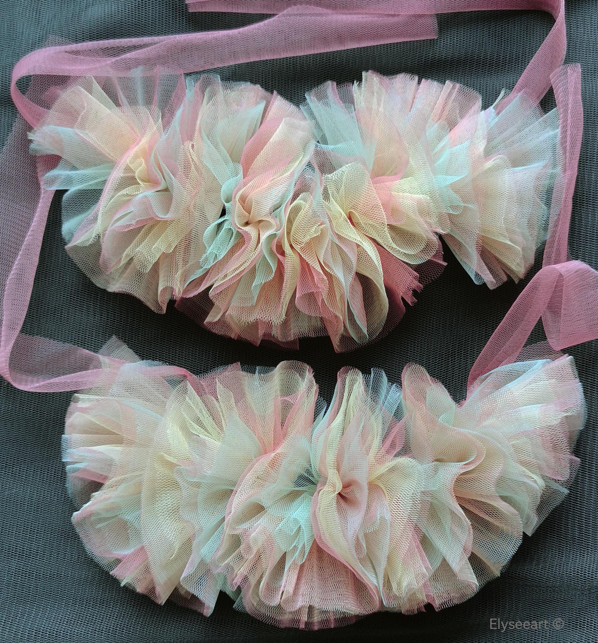 Ballet Tutu Tulle Wrist Cuffs Pastel Clown Cuffs Rainbow Arm Cuffs ...