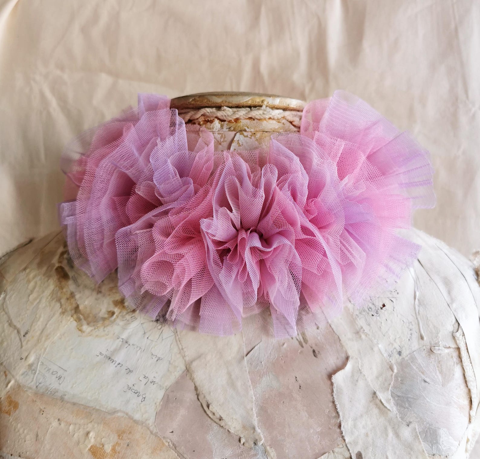 Clown Tulle Ruffle Collar Pink Jester Costume Circus Neck Ruff Puff ...