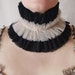 Edwardian Renaissance Tulle Ruffle Collar in Ivory Beige and Black ...