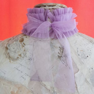 Lavender Tulle Ruffle Collar Bridesmaid Neck Ruff Purple Themed Wedding ...