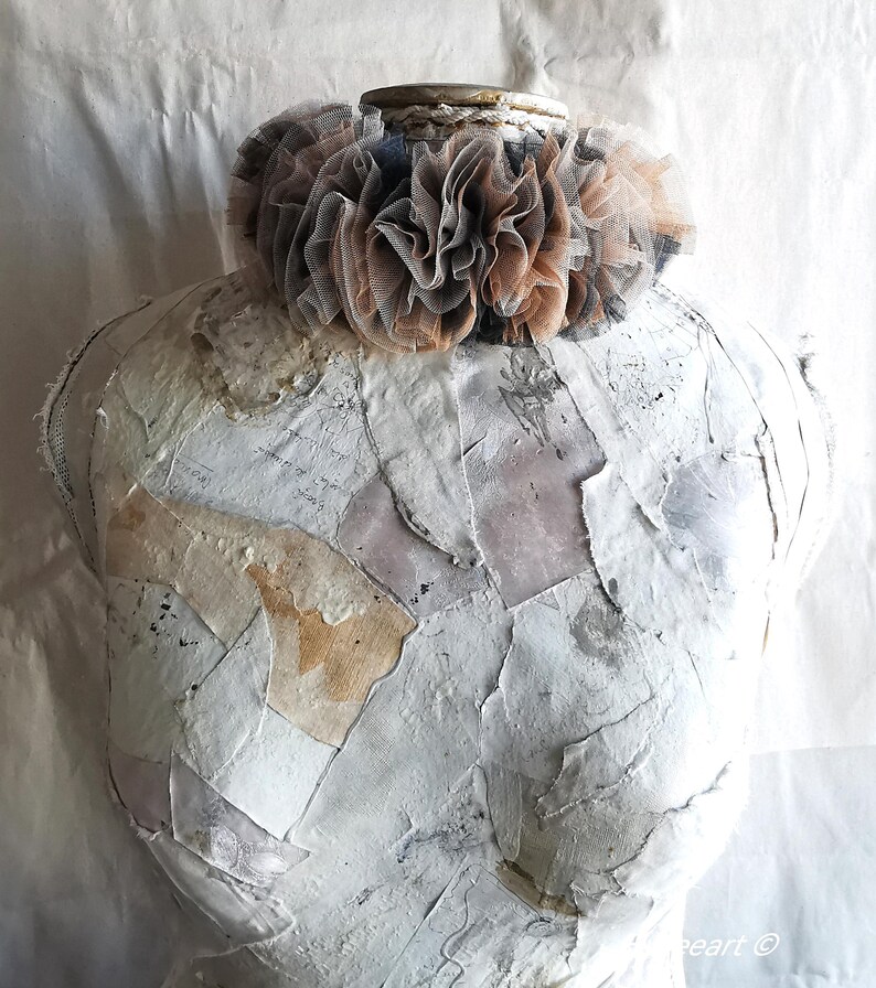 Clown Tulle Ruff Collar Necklace Layered Neck Ruff Neutral Earthy ...