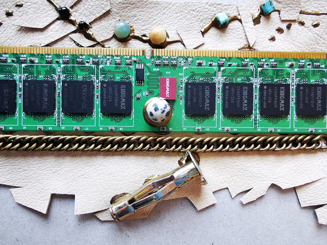 Wearable Tech Computer Necklace With Bronze Chain and Real | Etsy