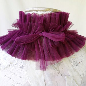 Tulle Collar in Renaissance Tudor Style Ruff Collar in Mulberry Purple ...
