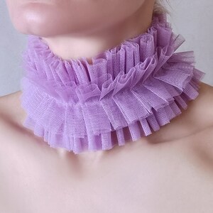 Lavender Tulle Ruffle Collar Bridesmaid Neck Ruff Purple Themed Wedding ...