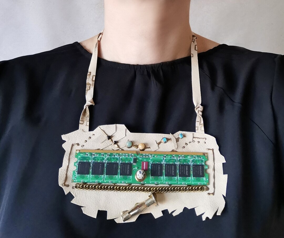 Wearable Tech Computer Necklace With Bronze Chain and Real - Etsy