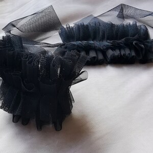 Black Tulle Ruffle Cuffs Rococo Wrist Ruffs for Festivals or Themes ...