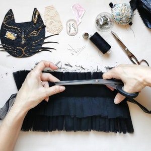 Collar Black Tulle Ruffle Elizabethan High Collar Vampire Neck Ruff ...