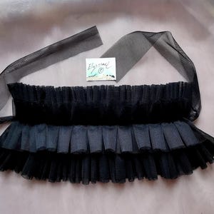 Collar Black Tulle Ruffle Elizabethan High Collar Vampire Neck Ruff ...