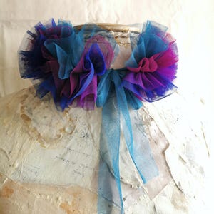 Clown Tulle Ruffle Collar in Blue and Purple Jester Choker Birthday ...