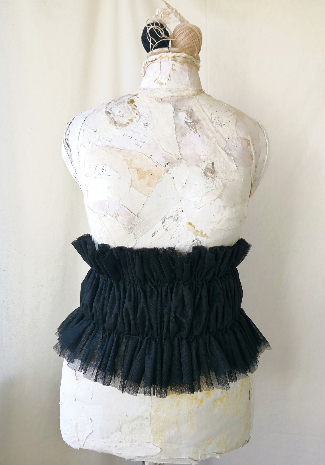 Multipurpose Black Tulle Ruffle Bolero Wide Sash - Etsy