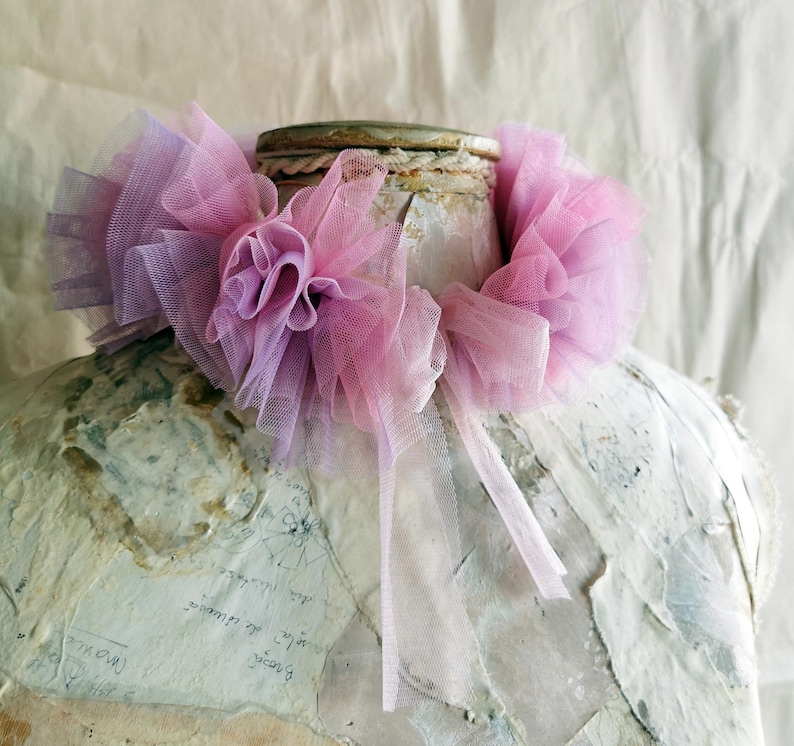 Clown Tulle Ruffle Collar Pink Jester Costume Circus Neck Ruff Puff ...