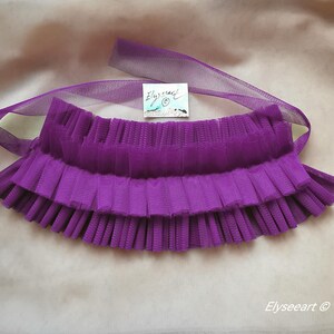 Tulle Collar in Renaissance Tudor Style Ruff Collar in Mulberry Purple ...