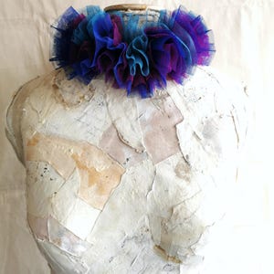 Clown Tulle Ruffle Collar in Blue and Purple Jester Choker Birthday ...