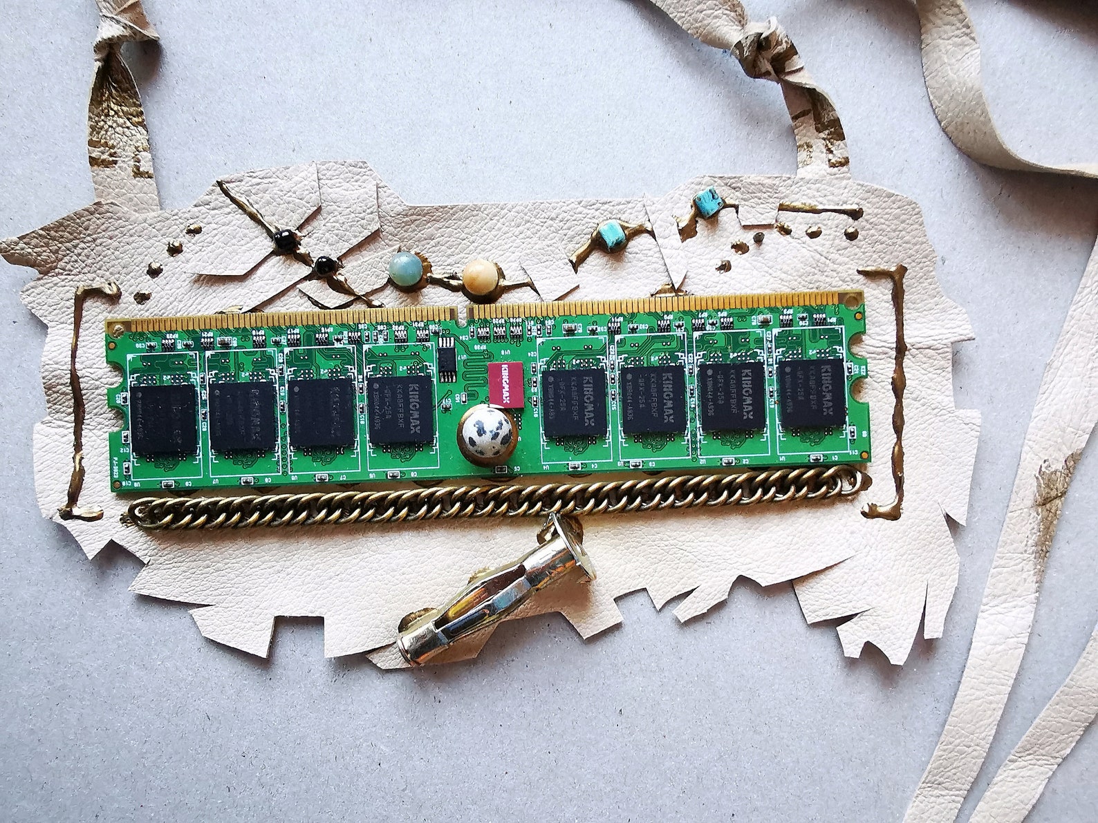 Wearable Tech Computer Necklace With Bronze Chain and Real | Etsy